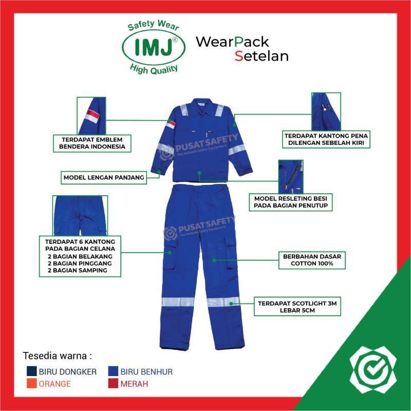 Jual Wearpack Safety Setelan Imj Full Cotton 3m Baju Seragam Proyek ...