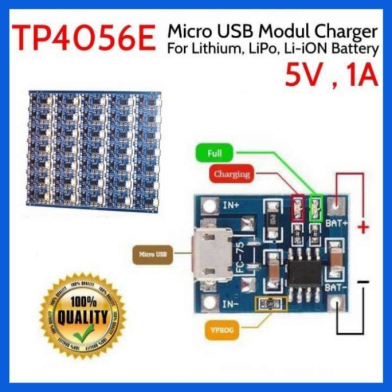 Promo MODUL TP4056E MICRO USB CHARGER 18650 BATERAI LITHIUM 5V 1A ...