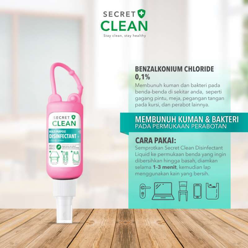 Jual Secret Clean Multi Purpose Disinfectant [60ml/silicone Case] Di ...