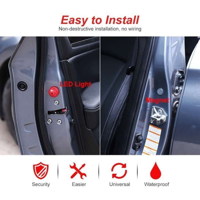 Jual Lampu Led Pintu Mobil Wireless Safety Car Door Warning Light Di ...