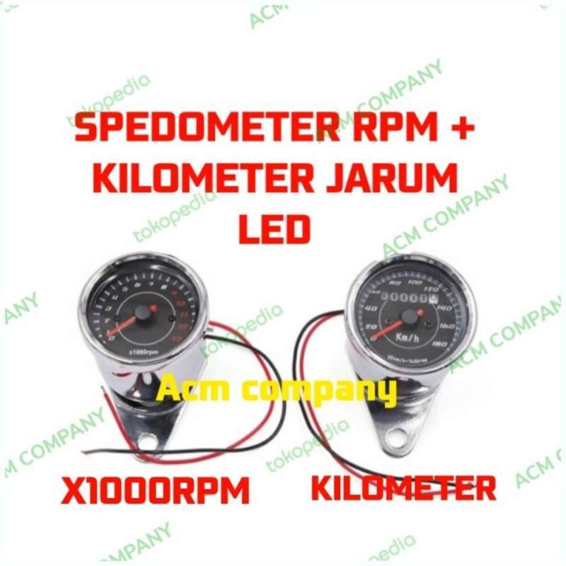 Jual Paket Speedometer Tachometer Rpm Plus Kilometer Jarum Led 12Volt ...