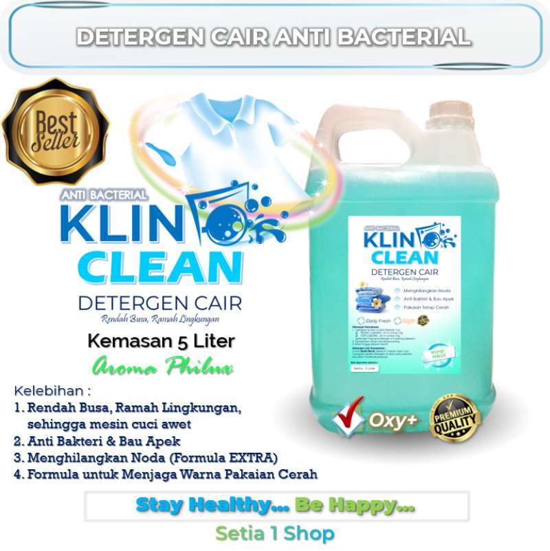Promo KLINO CLEAN Detergen Laundry 5 Liter Cair Oxy+ PHILUX Liquid ...