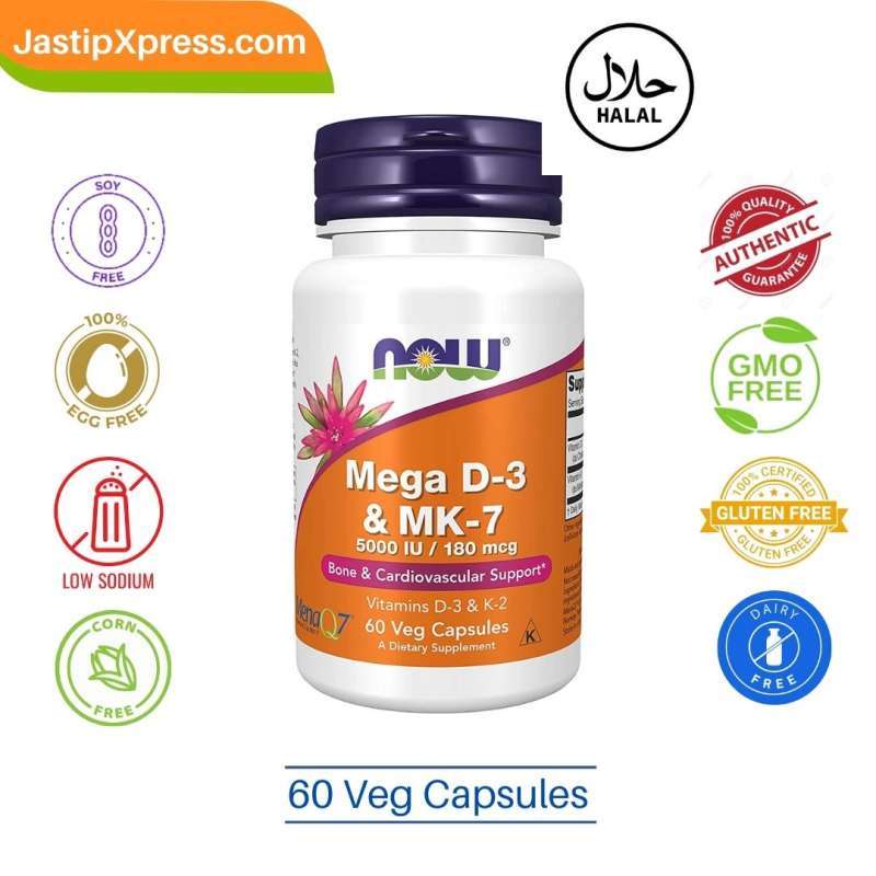 Jual NOW MEGA D3 MK7 5000IU/180MCG 60 Veg capsules di Seller Medpro ...