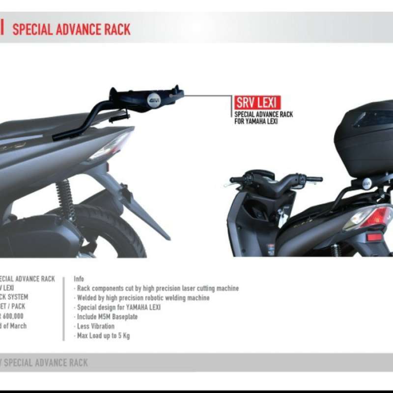 Jual Breket Bracket Box SRV Givi Yamaha Lexi 125 di Seller Gasta Depn ...