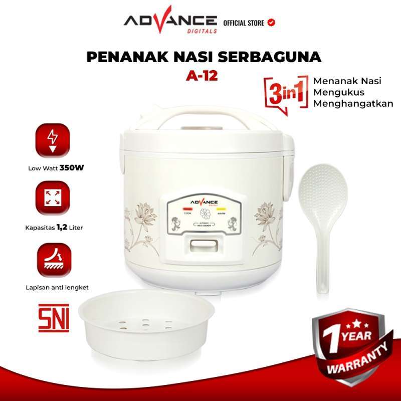 Jual Advance Rice Cooker 1,2 Liter A-12 350Watt Penanak Nasi A12 di ...