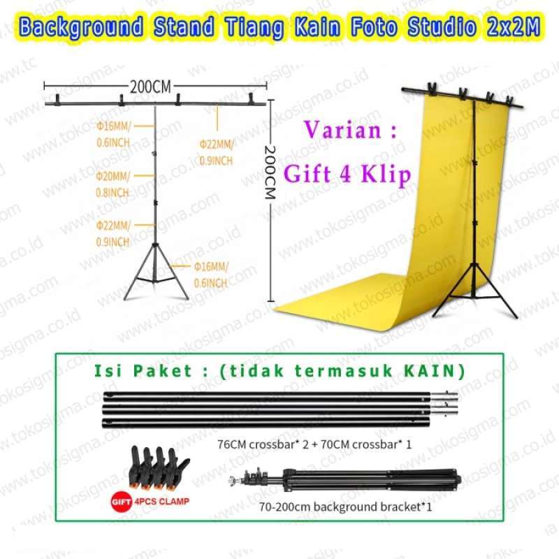Promo Backgroud 2X2 M T Stand Tripod Tiang Green Screen Backdrop Foto ...