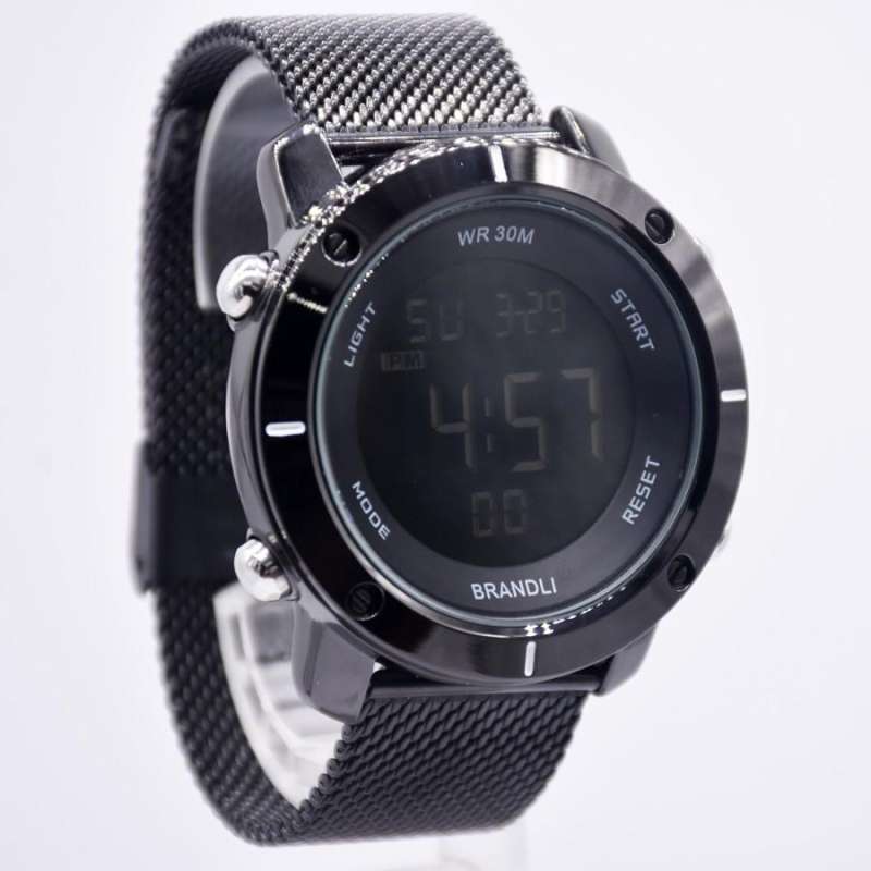 Jual Brandli BL011 Jam Tangan Pria Digital Rantai Pasir All Black ...