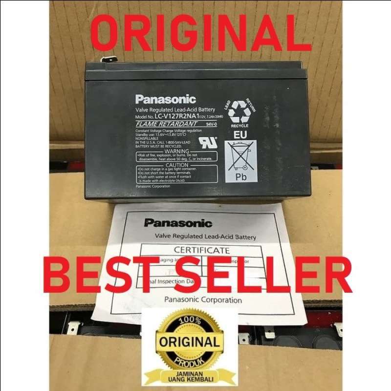Jual Aki Accu Kering Panasonic Original 12V 7,2Ah 7Ah Aki 12 Volt 7 ...