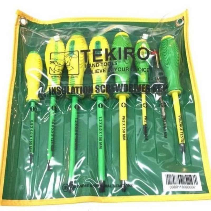 Promo insulation ScrewDriver set 7 pcs tekiro obeng listrik ...