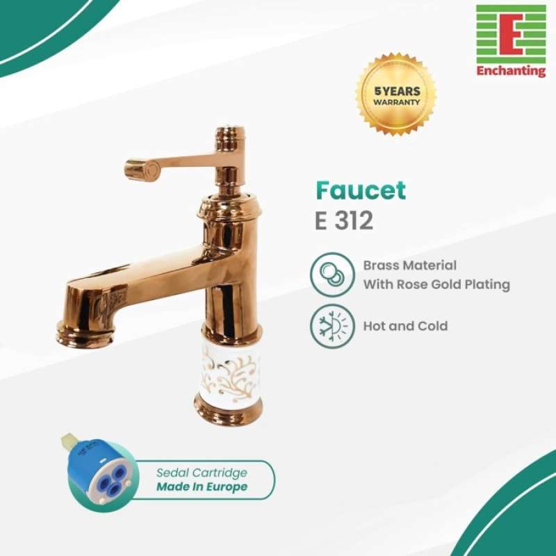 Promo Enchanting Kran Wastafel Cold Rose Gold - E312 Diskon 23% di Seller Buildingtool ...