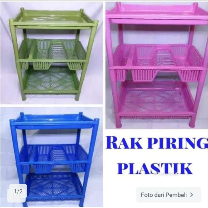 Jual Rak piring plastik/rak gelas plastik 3 susun/tempat piring gelas ...