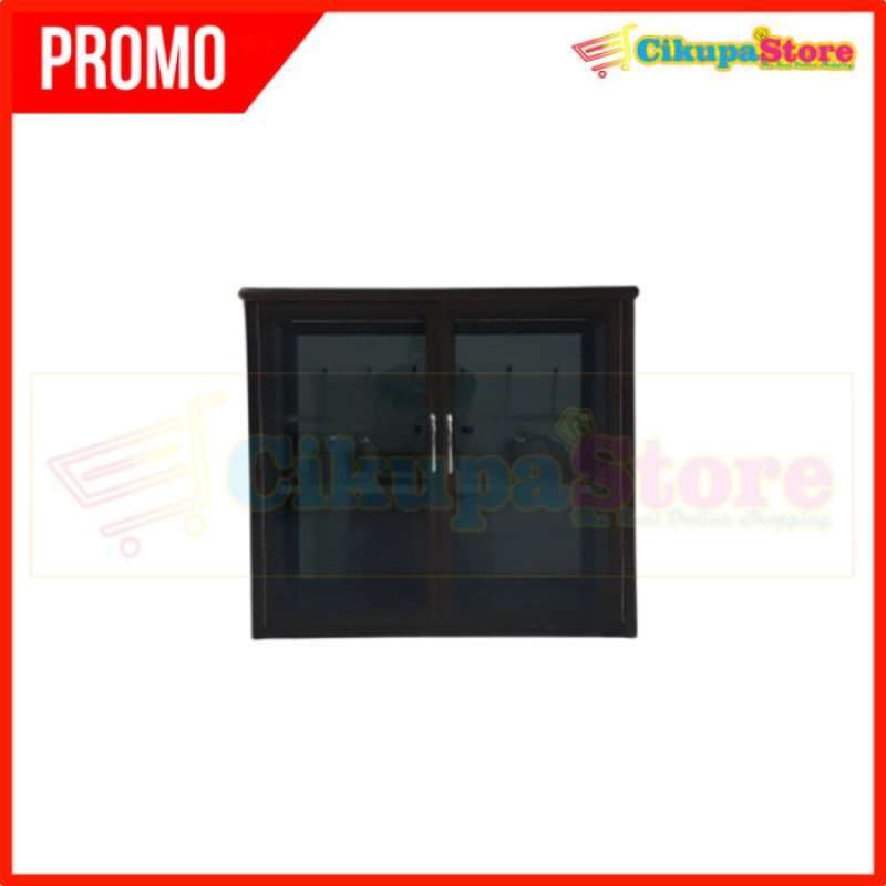 Promo Lemari Rak Piring Meja Kaca Riben Full Brown Diskon 23% di Seller ...