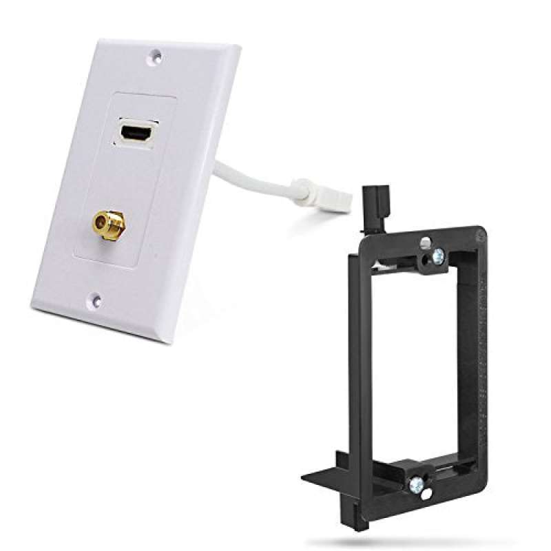 Promo Fosmon Gold Plated HDMI Pigtail + F Connector Coaxial Combo Wall ...