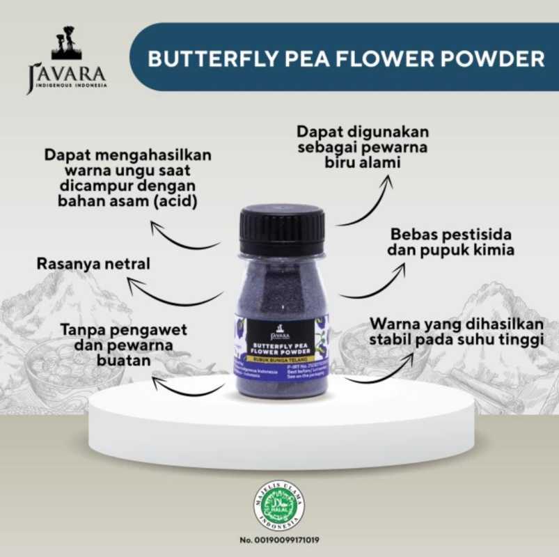 Jual Javara - Bubuk Bunga Telang (butterfly Pea Flower Powder) - 15 Gr ...