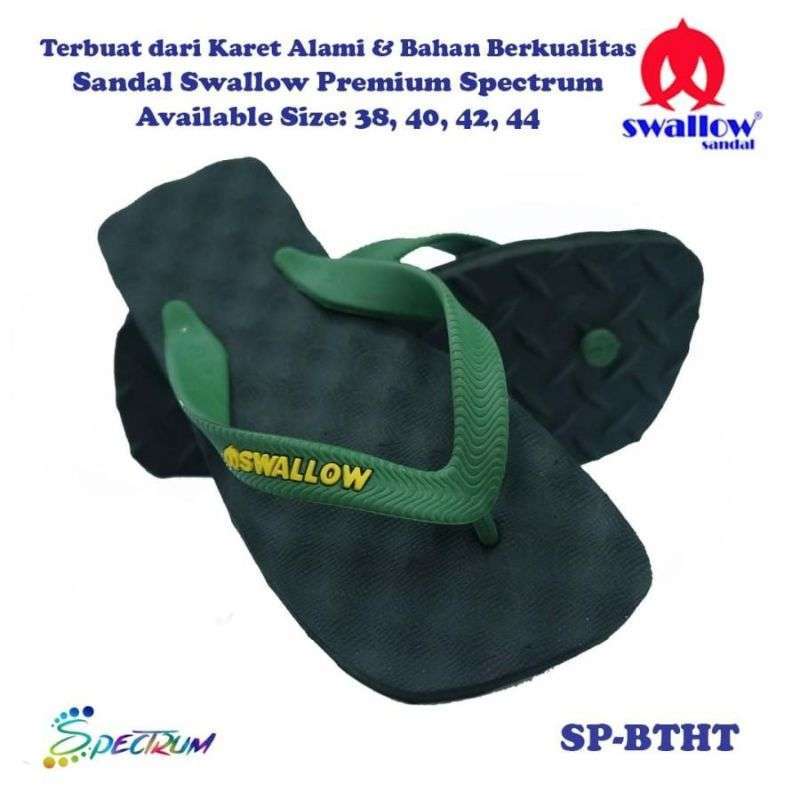 Jual Sandal Swallow Premium Spectrum Pria Black - Tali Hijau Tua di ...
