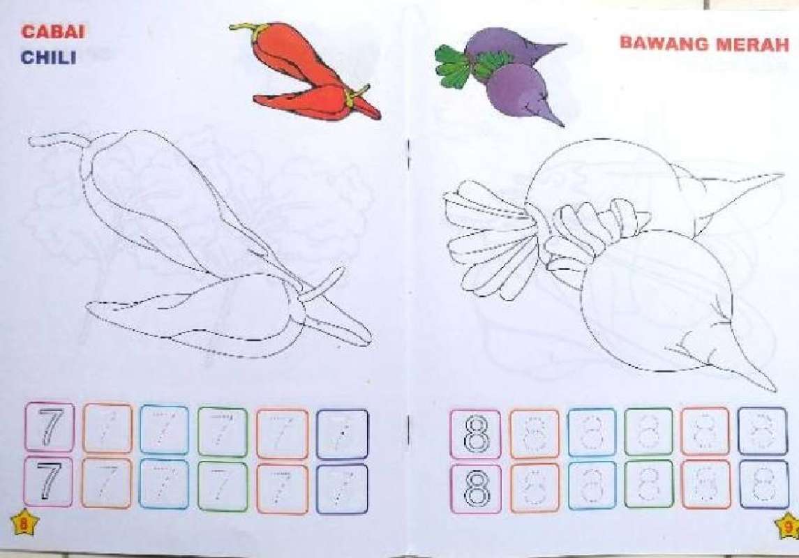 Jual Buku Mewarnai,menulis Berhitung Paud Seri Sayur Dan Buah Buahan -v2 Di Seller Toko Buku ...