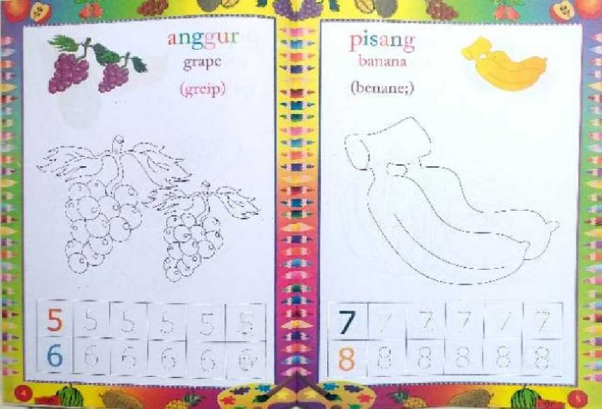 Jual Buku Mewarnai,menulis Berhitung Paud Seri Sayur Dan Buah Buahan -v2 Di Seller Toko Buku ...