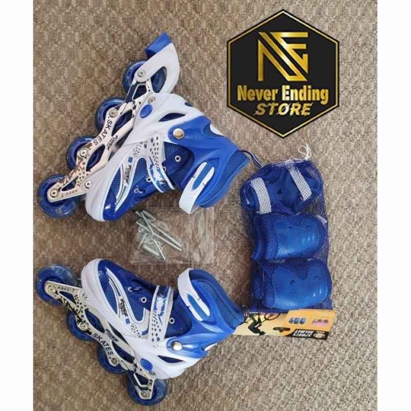 Jual SEPATU RODA + DEKER PELINDUNG FULL SET / INLINE SKATE ANAK DAN ...