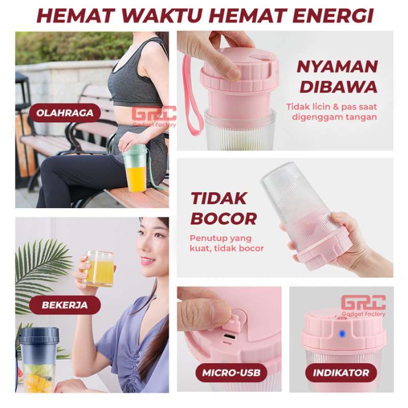 Promo Portable Juicer Botol Minum Mini Blender Botol Juice 2in1 300ml ...