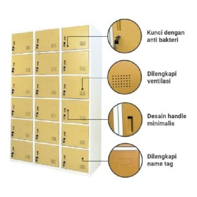 Jual Krisbow Loker 18 Pintu Kuning Locker 18 Doors Multi Column ...