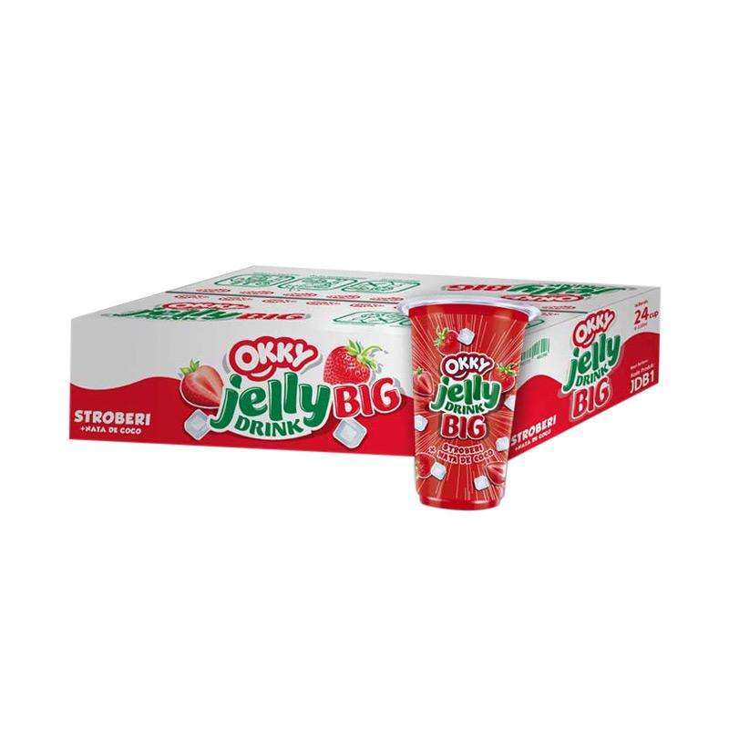 Promo Okky Jelly Drink Big Strawberry [220mL/ 24 cup/1 karton] Diskon 5 ...