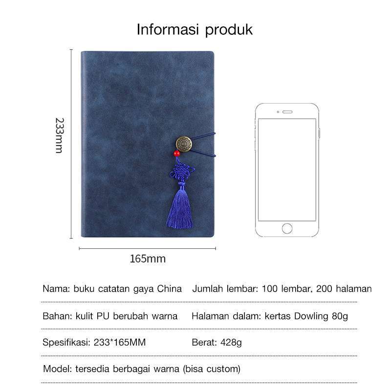 Jual Buku Catatan Binder Loose-Leaf Gaya China Vintage Buku Diary ...