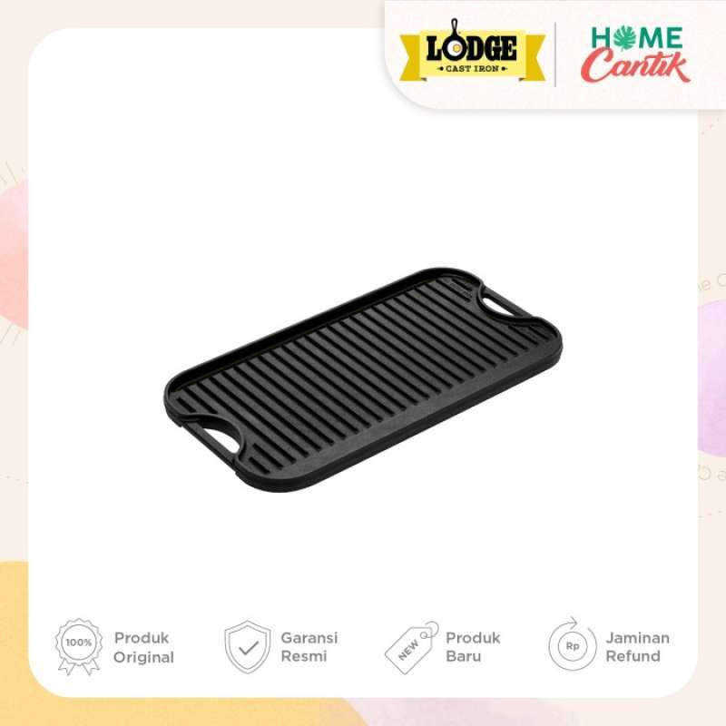 Jual Lodge Cast Iron Reversible Grill Griddle 20 x 10.5 Inches LPGI3 ...