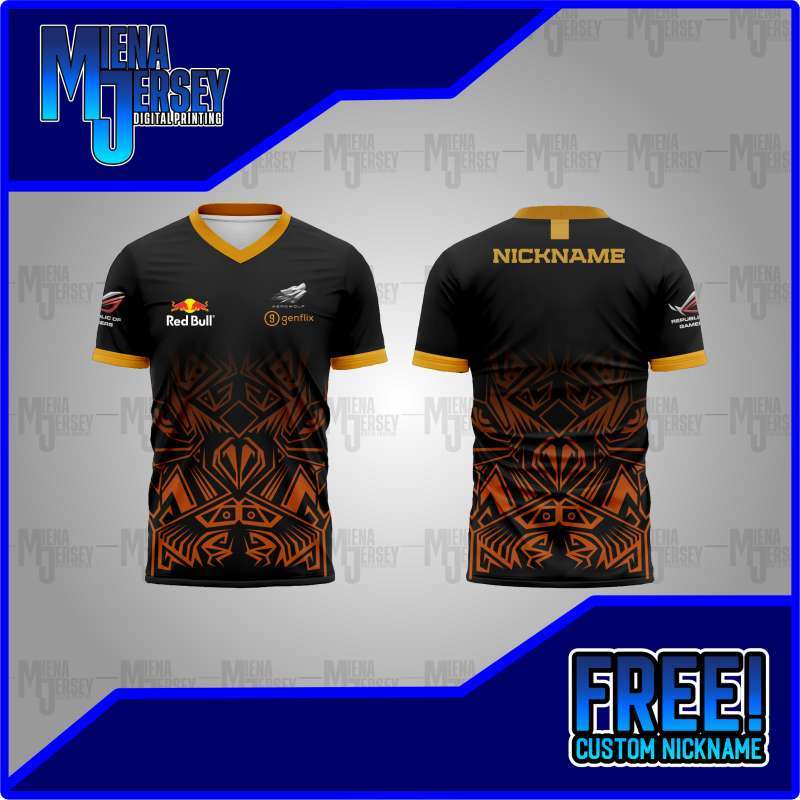 Jual JERSEY GAMING KAOS HITAM FREE CUSTOM NICKNAME / NAMA PUNGGUNG ...