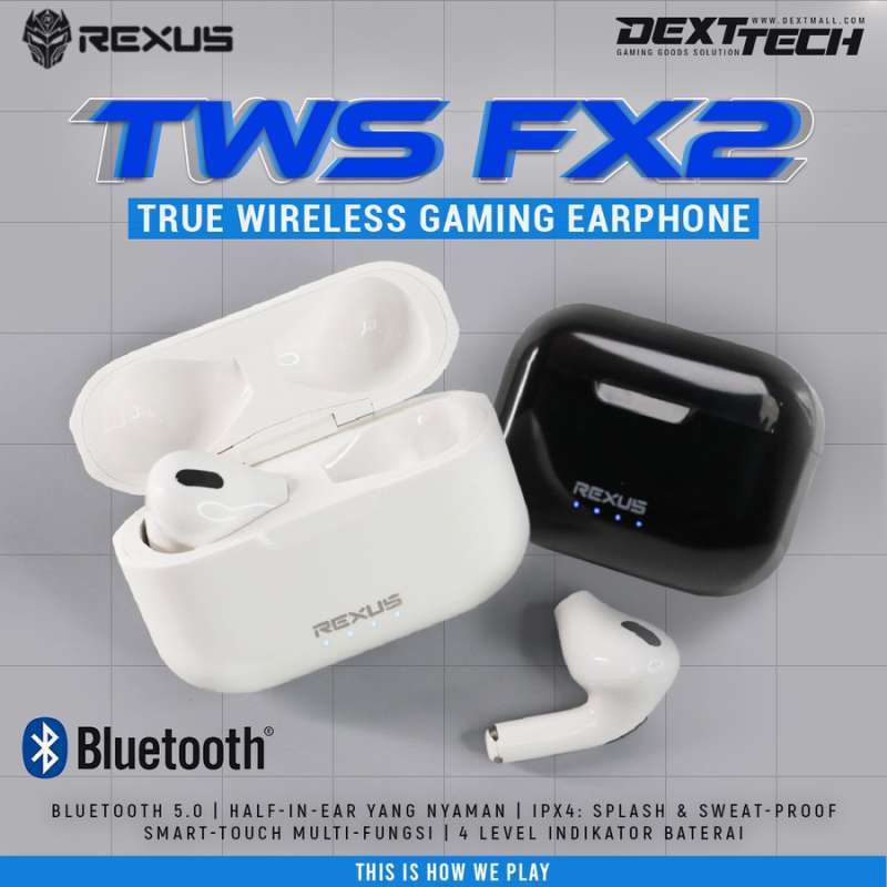 Jual Rexus TWS FX2 Bluetooth Wireless Gaming Earphone di Seller DEXT ...