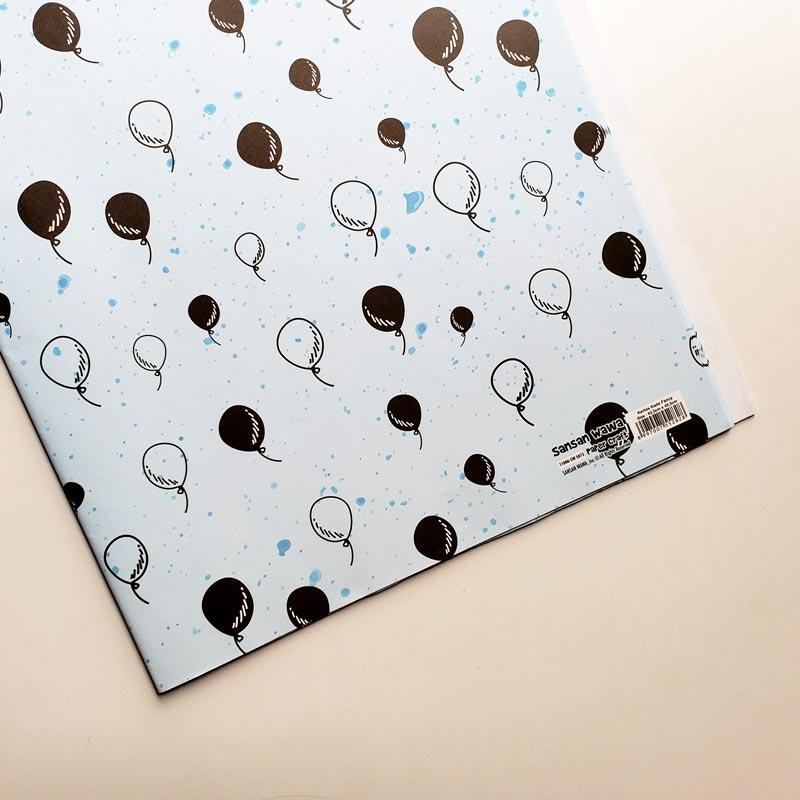 Jual Sansan Wawa Balon Background Biru Muda Kertas Kado Anak di Seller ...