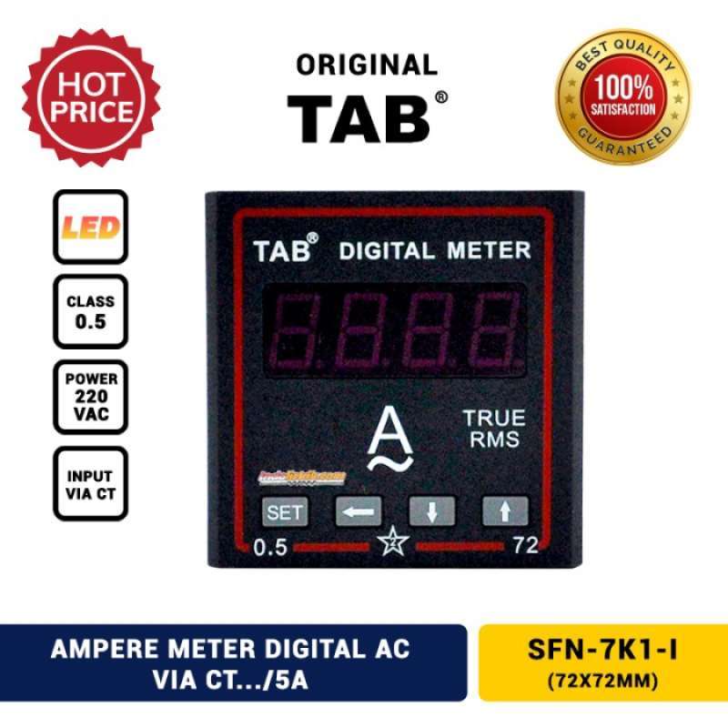 Promo Ampere Meter Digital LED 72 x 72 Via CT / 5 A AC TAB Diskon 11% ...