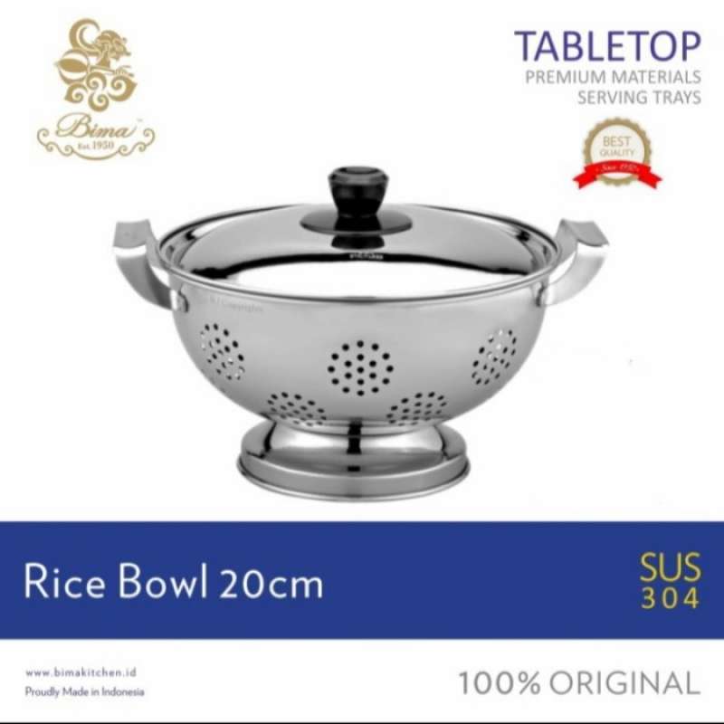 Jual rice bowl 20cm Bima (103) / tempat nasi stainless sus304 di Seller ...