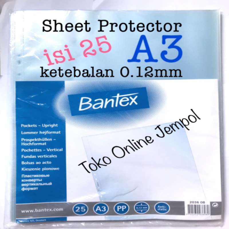 Promo Plastik Pelindung A3 Isi 25 Sheet Protector Bantex File Dok ...