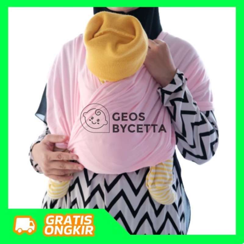 Jual Geos Bycetta 2 in 1 Baby Wrap - Baby Pink di Seller DELHA STORE ...