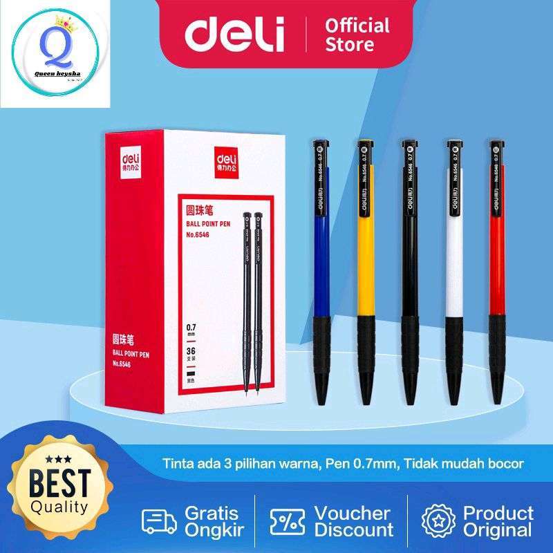Promo Deli Pulpen Retractable Isi Tinta Tebal 6546 Diskon 5% Di Seller ...