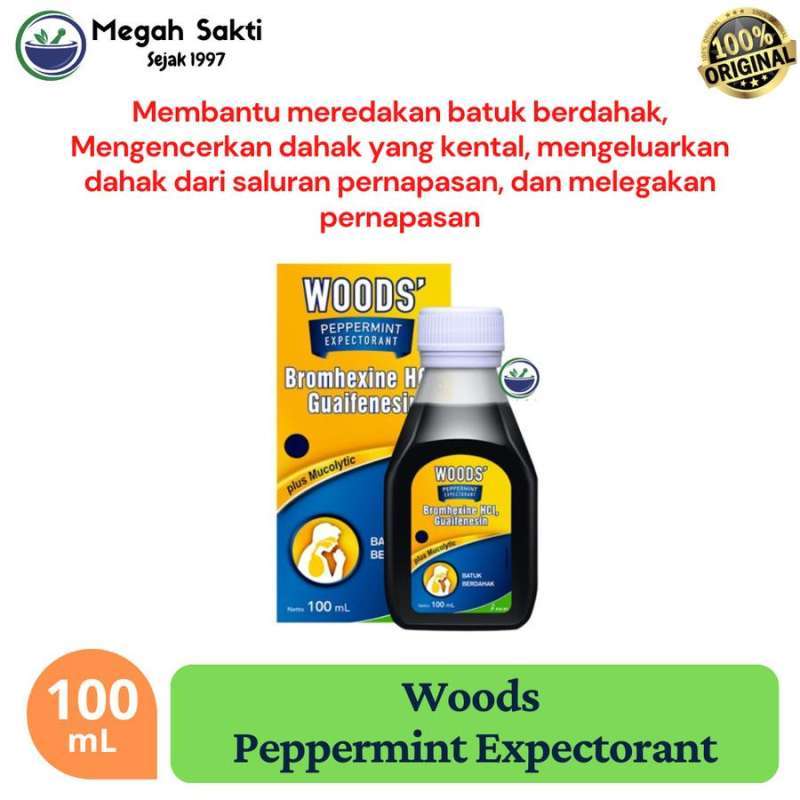 Promo Woods Peppermint Expectorant - Obat Batuk Berdahak 100 mL Diskon ...
