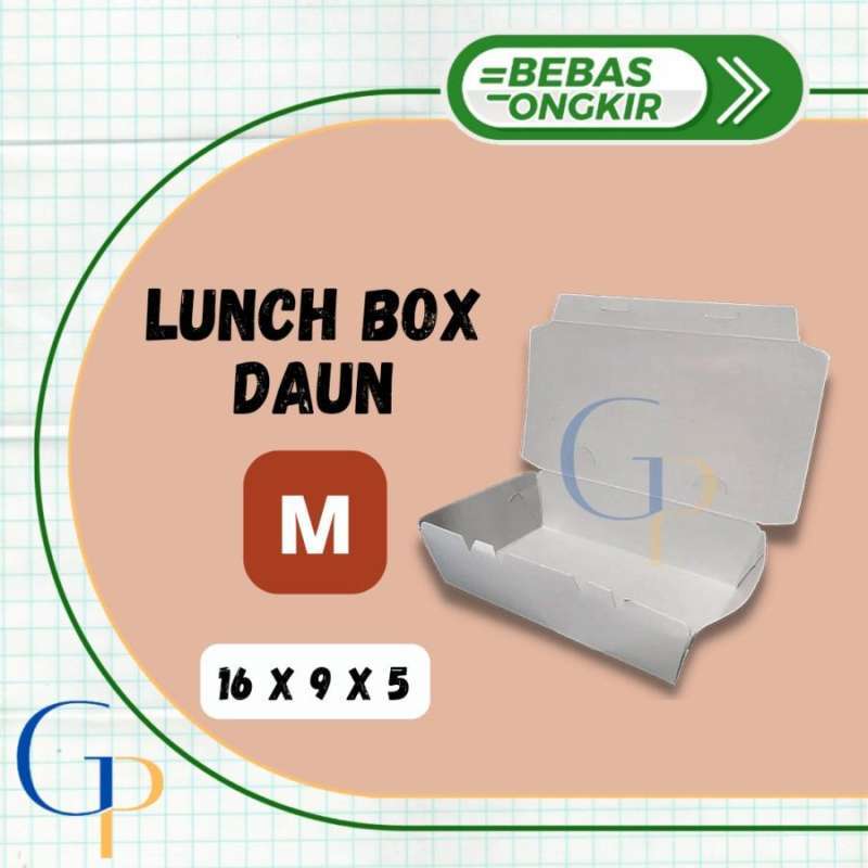 Jual Paper Lunch Box UKuran M Merk Daun/ Paper Lunch Box Ekonomis di ...