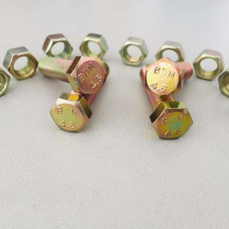 Jual Baut Mur Kuning M6 X 45 Baut Kuning M6x45 Baut Hexagon M6x45mm Di ...