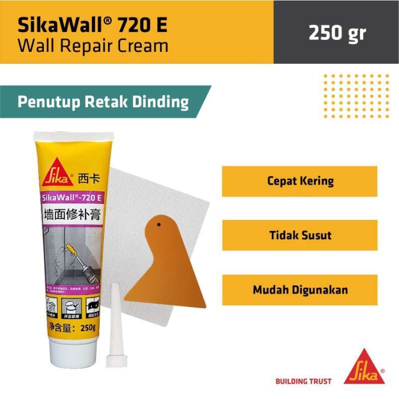Jual SikaWall 720E 250Gr Repair Cream Dempul Perbaikan Tambal Dinding ...