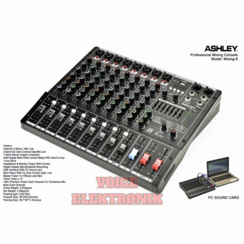 Promo Mixer Ashley Mixing 8 Mixer Professional 8Ch Bluetooth Diskon 15% ...
