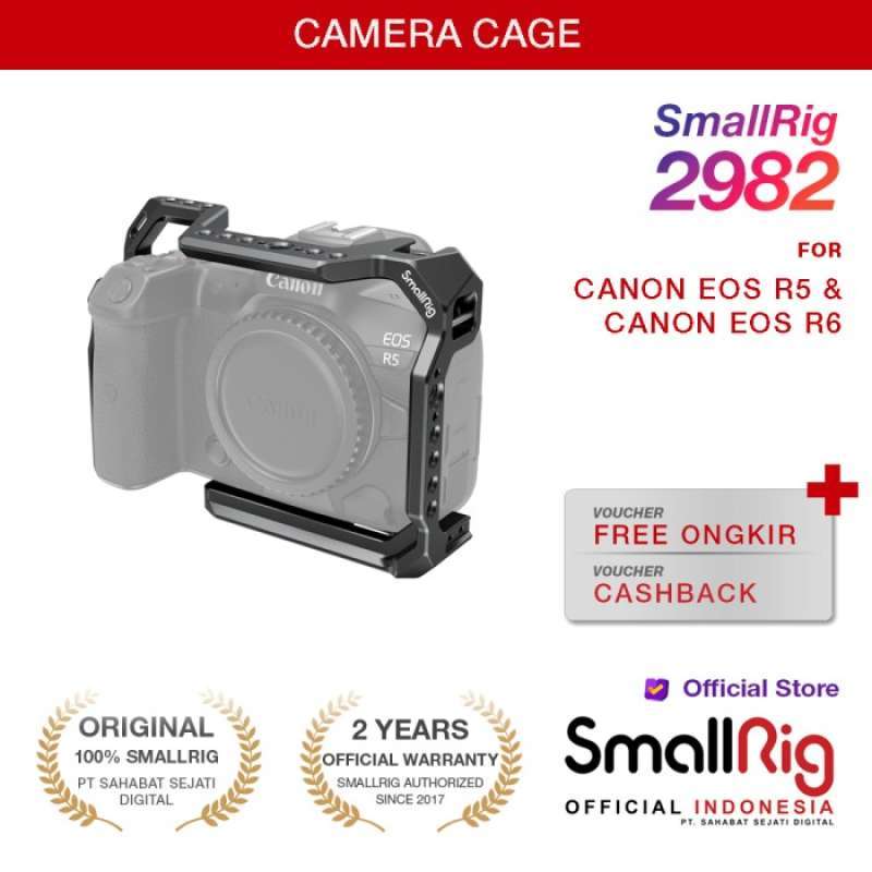 Promo SmallRig Camera Cage for Canon EOS R5 and R6 2982 Diskon 9% di ...