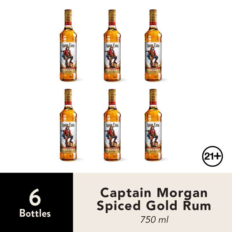 Jual Captain Morgan Spiced Gold Rum Minuman Alkohol [750 mL/ 6 Botol ...
