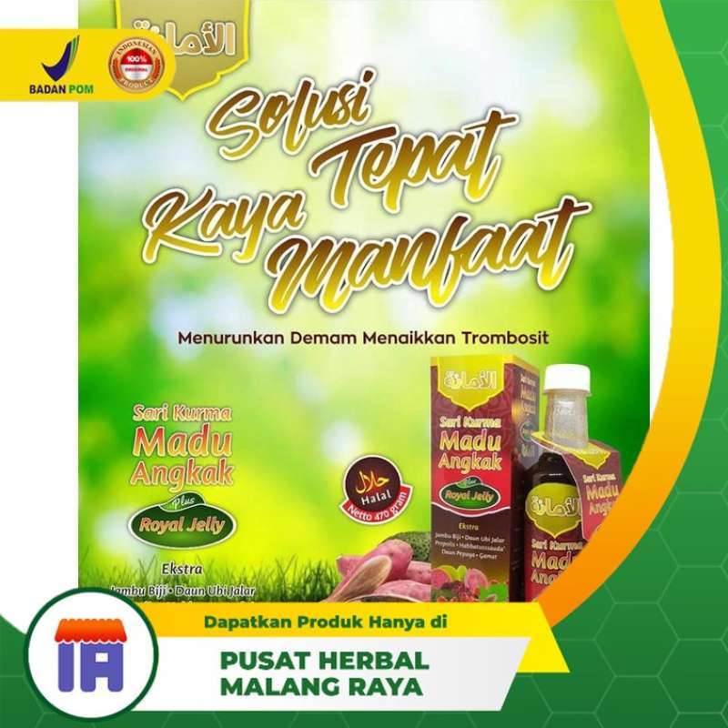 Promo Sari Kurma Madu Angkak Amanah 470 Gr Plus Royal Jelly ...