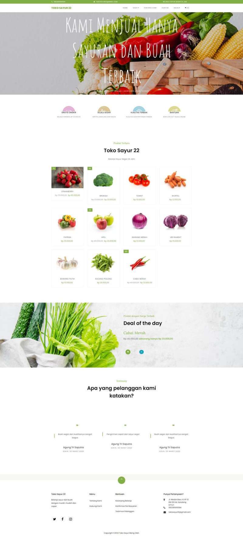Jual Source Code Website Toko Sayur di Seller Medan City Store - Tegal ...