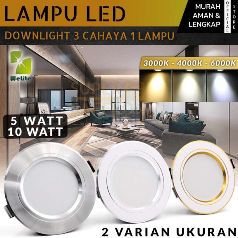 Promo Lampu LED Downlight 3 Cahaya Neon LED Plafon/Langit2/Atap/Tembok ...
