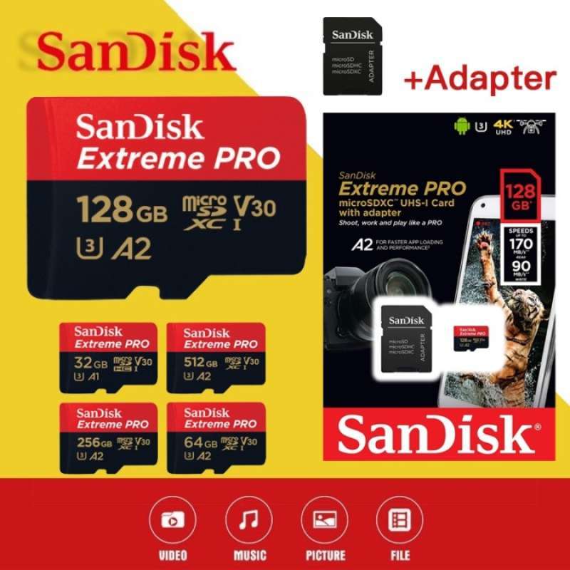 Jual Memory card Extreme PRO micro sd 256GB A2 Kelas 10 kartu memori di ...