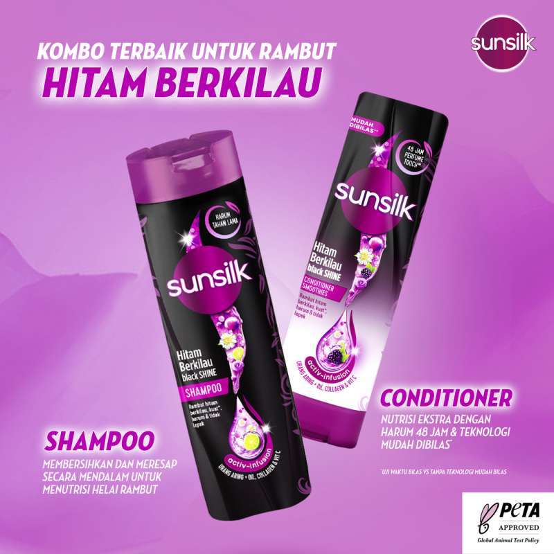 Promo Sunsilk Shampoo Rambut Hitam Berkilau Black Shine Activ-infusion ...