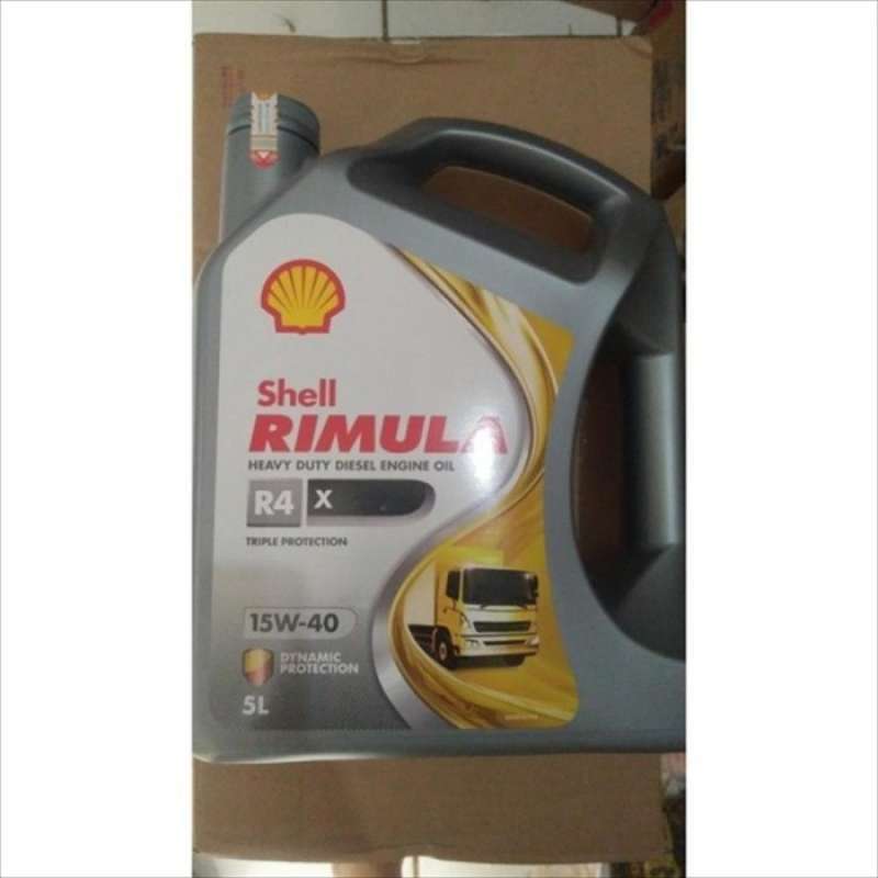 Jual Oli Mesin Shell Helix Rimula R4X R4 15W-40 5 Liter Galon Diesel ...