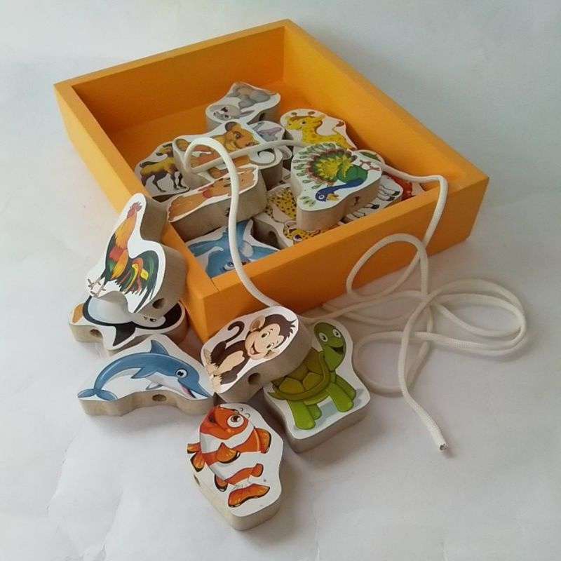 Jual Mainan Edukasi Meronce Hewan Boks Box Ronce Knitting Jahit ...