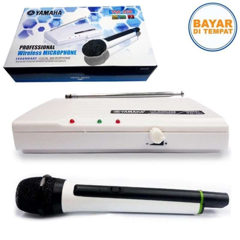 Promo Yamaha YM-260 Profesional Microphone Single Wireless Mic Suara ...